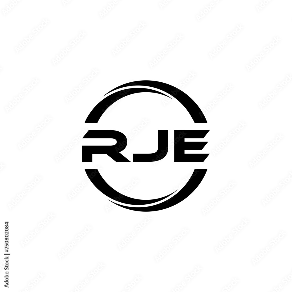 RJE letter logo design with white background in illustrator, cube logo ...