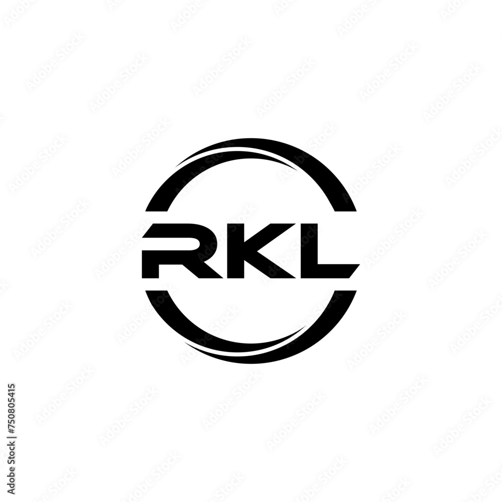 RKL letter logo design with white background in illustrator, cube logo ...
