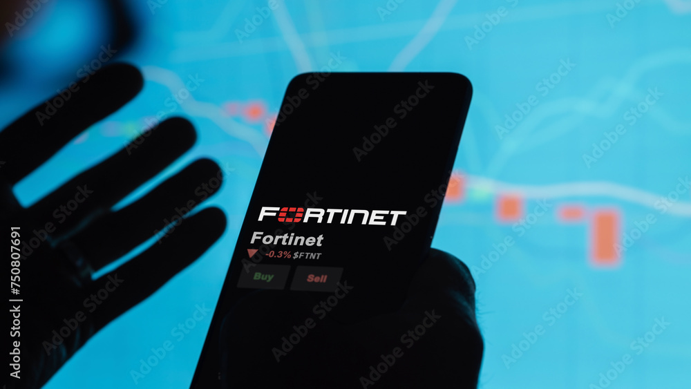 March 02nd 2024 Sunnyvale, California. The logo of Fortinet on the ...