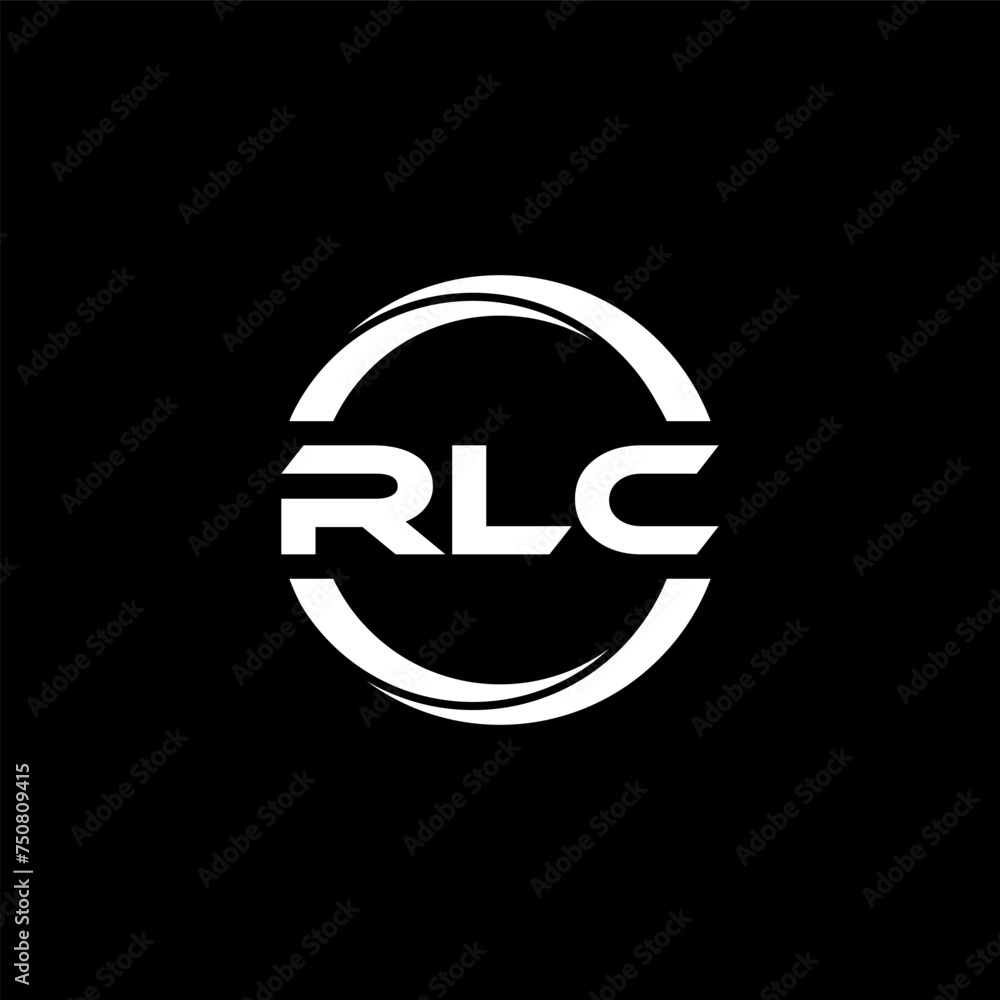 RLC letter logo design with black background in illustrator, cube logo ...