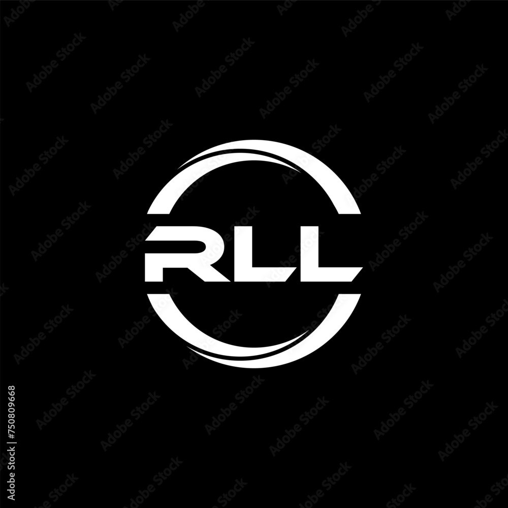 RLL letter logo design with black background in illustrator, cube logo ...