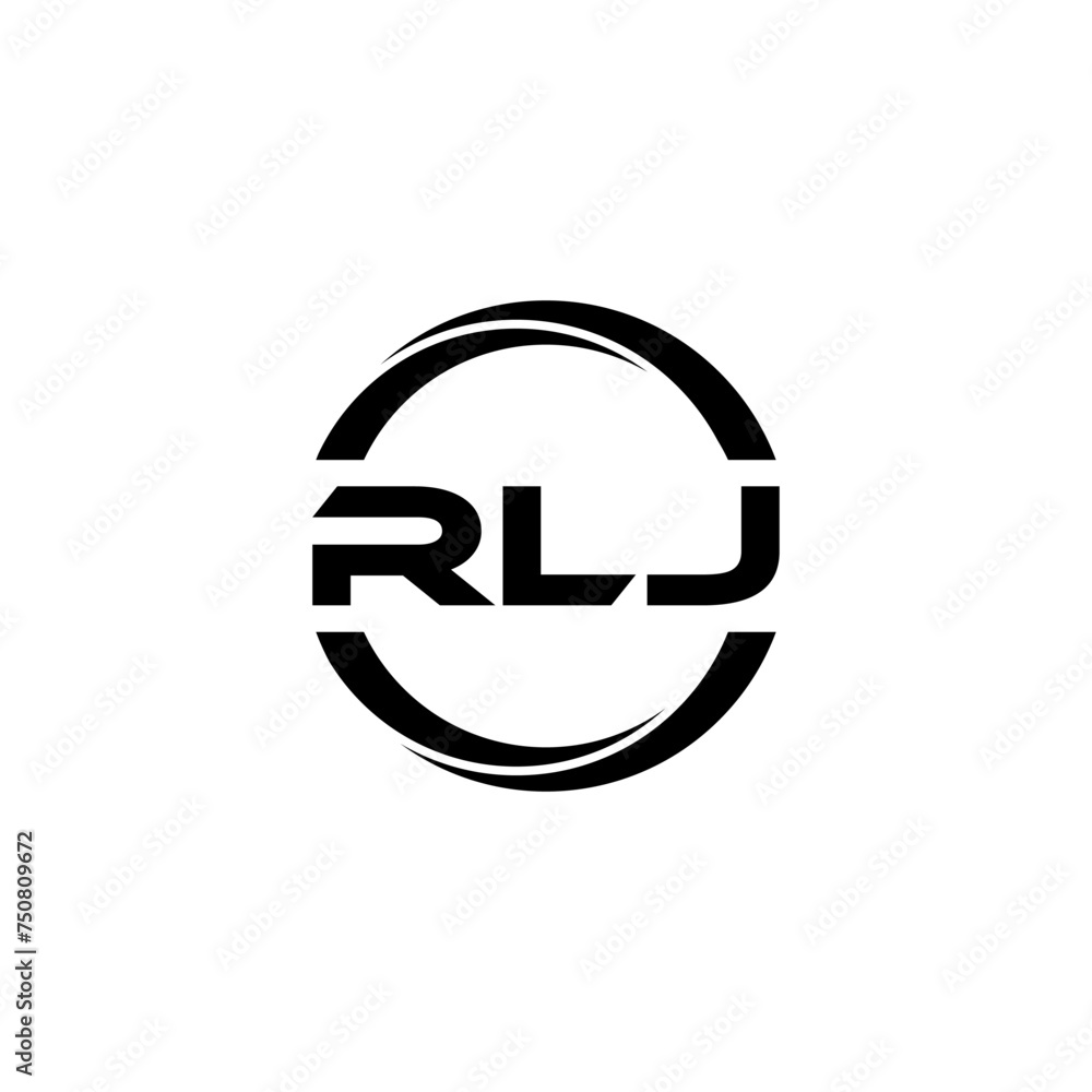 RLJ letter logo design with white background in illustrator, cube logo ...