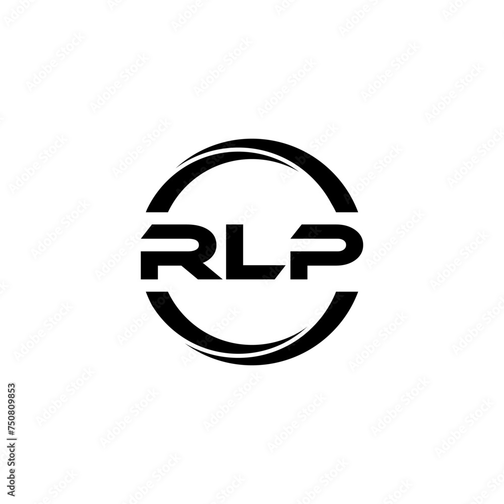 RLP letter logo design with white background in illustrator, cube logo ...
