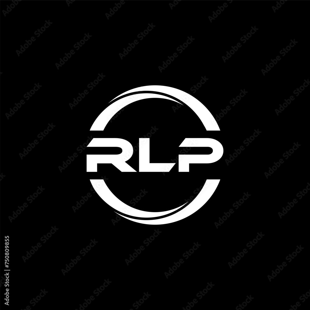 RLP letter logo design with black background in illustrator, cube logo ...