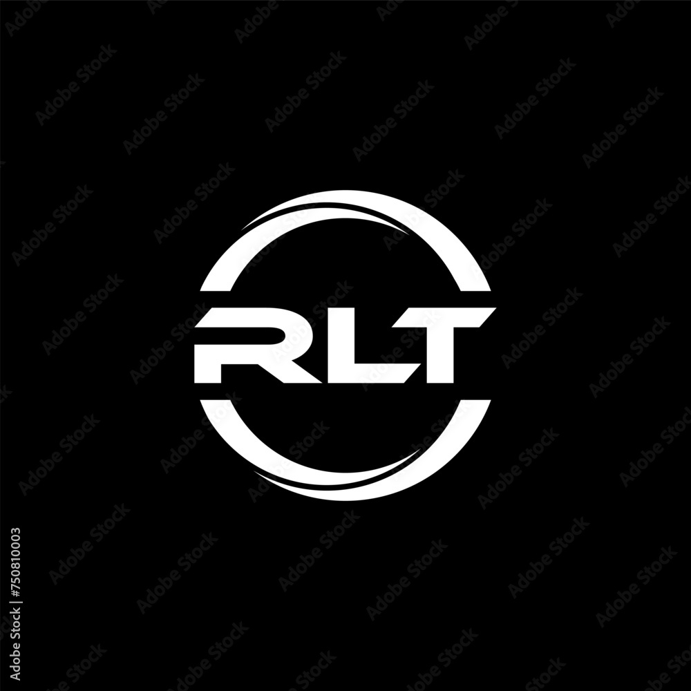 RLT letter logo design with black background in illustrator, cube logo ...