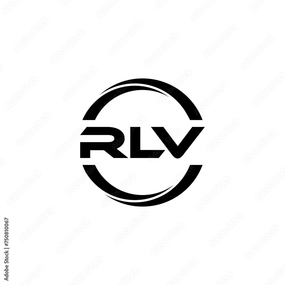 RLV letter logo design with white background in illustrator, cube logo ...