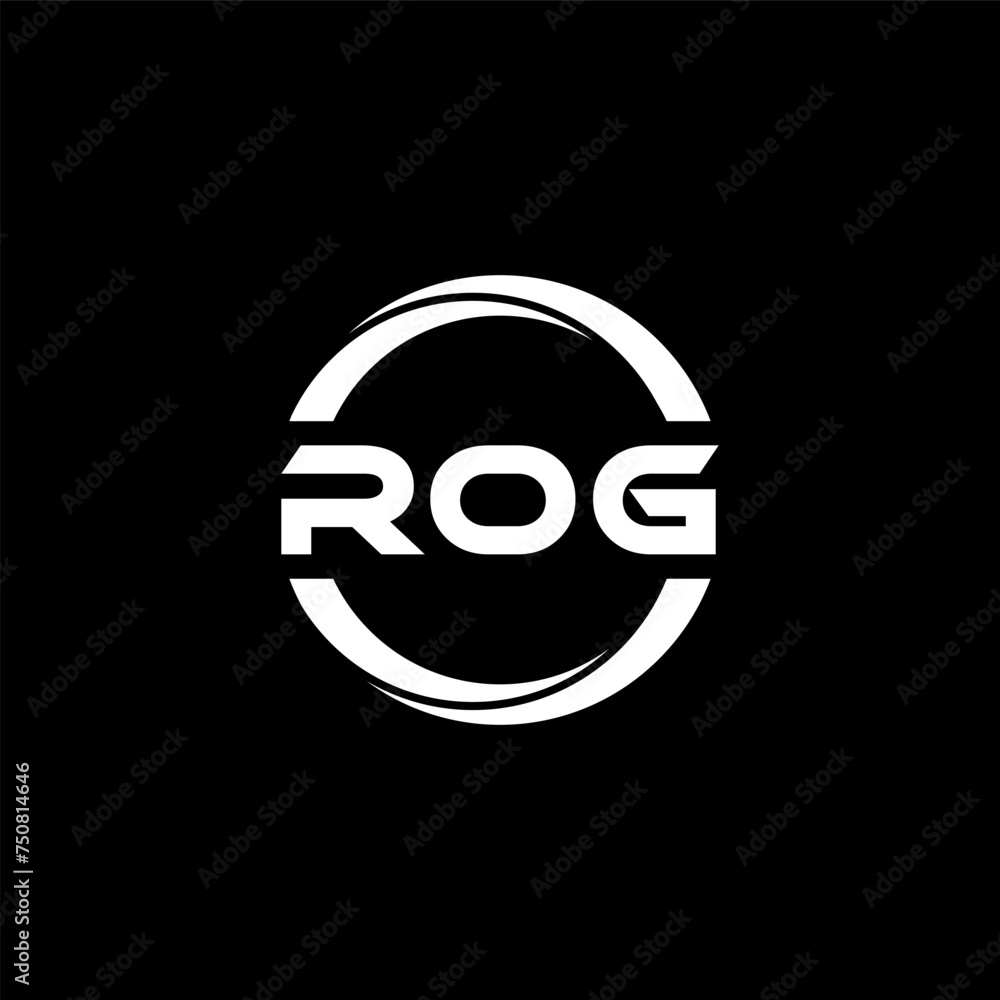 ROG letter logo design with black background in illustrator, cube logo ...