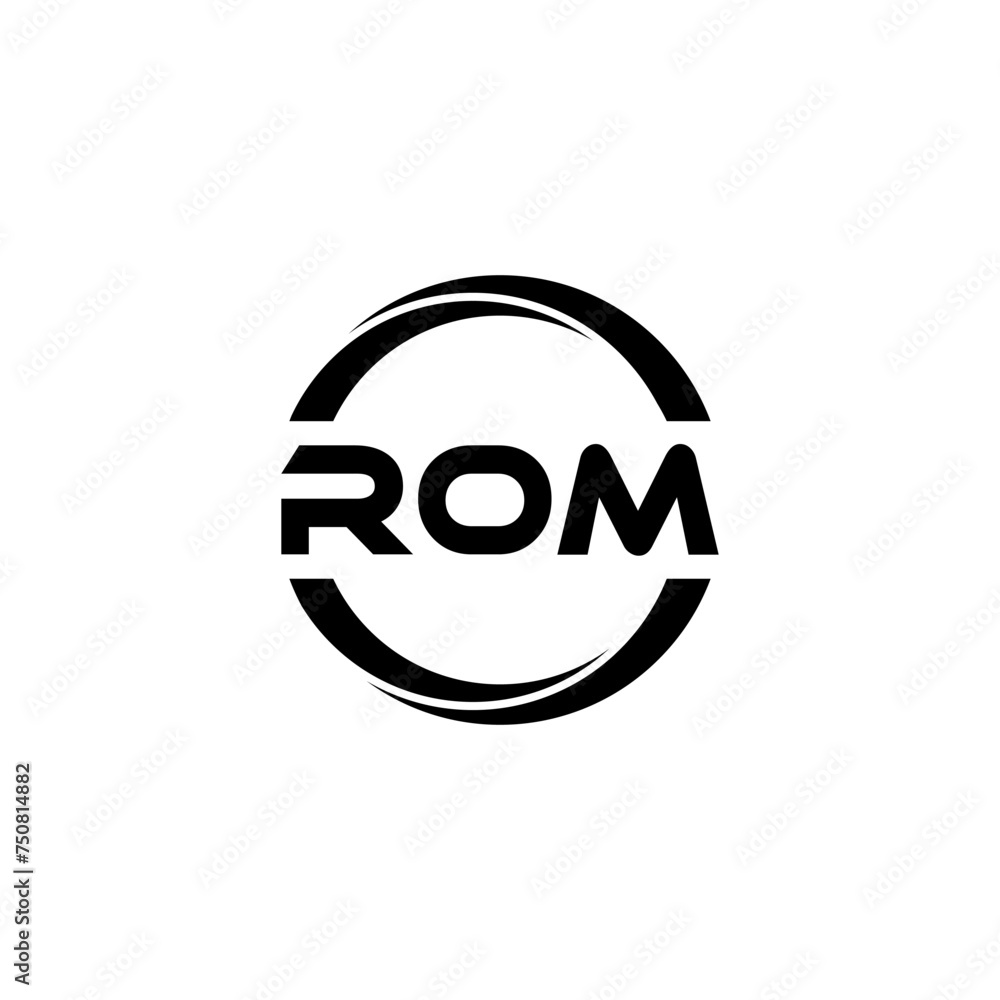 ROM letter logo design with white background in illustrator, cube logo ...
