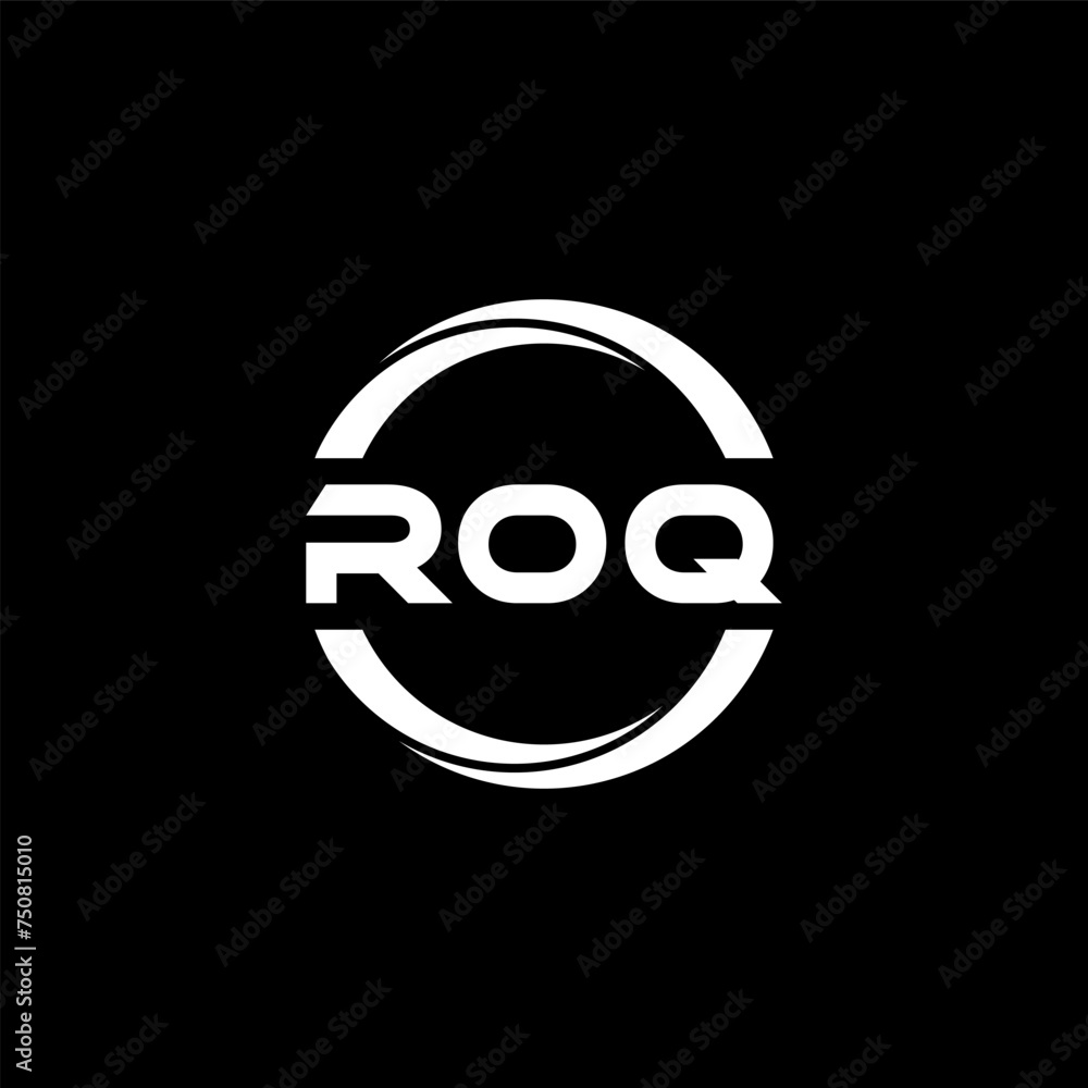 ROQ letter logo design with black background in illustrator, cube logo ...