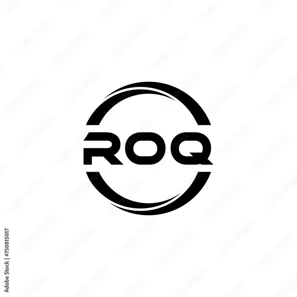 ROQ letter logo design with white background in illustrator, cube logo ...