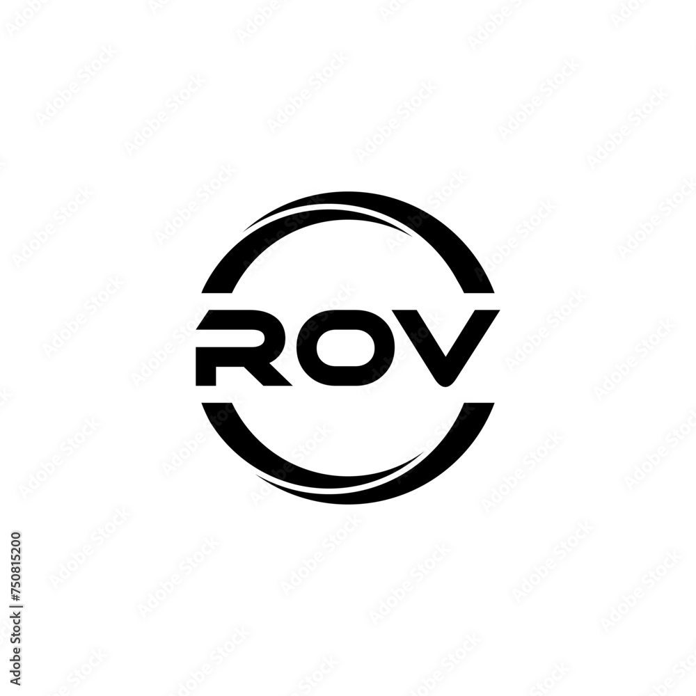 ROV letter logo design with white background in illustrator, cube logo ...