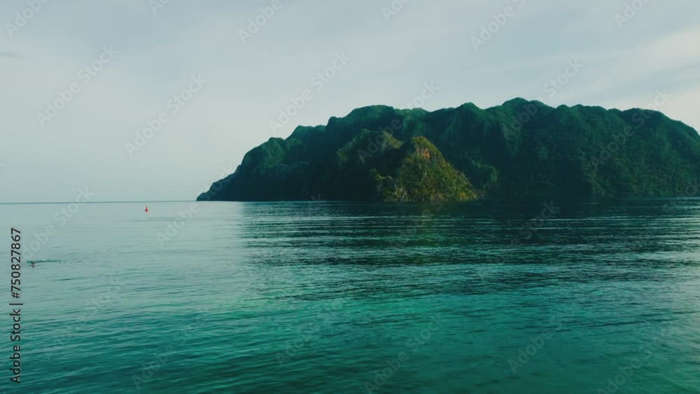 Aerial sky 4k view of Coron Island and White Island off the coast of ...