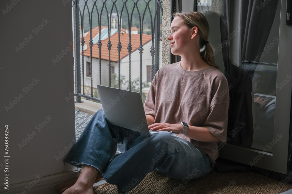 Remotely work.freelancer works remotely home.cozy workation, remote ...