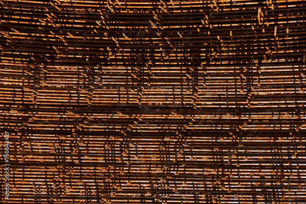 Foto de Steel reinforcement bars. Construction rebar steel work ...