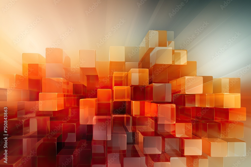 Abstract red square background in 3D format, backgrounds for marketing ...