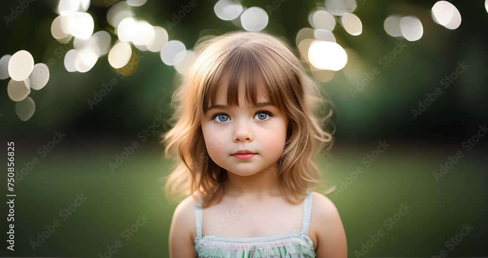 Cute little girl. Portrait of adorable child. Spring for children ...