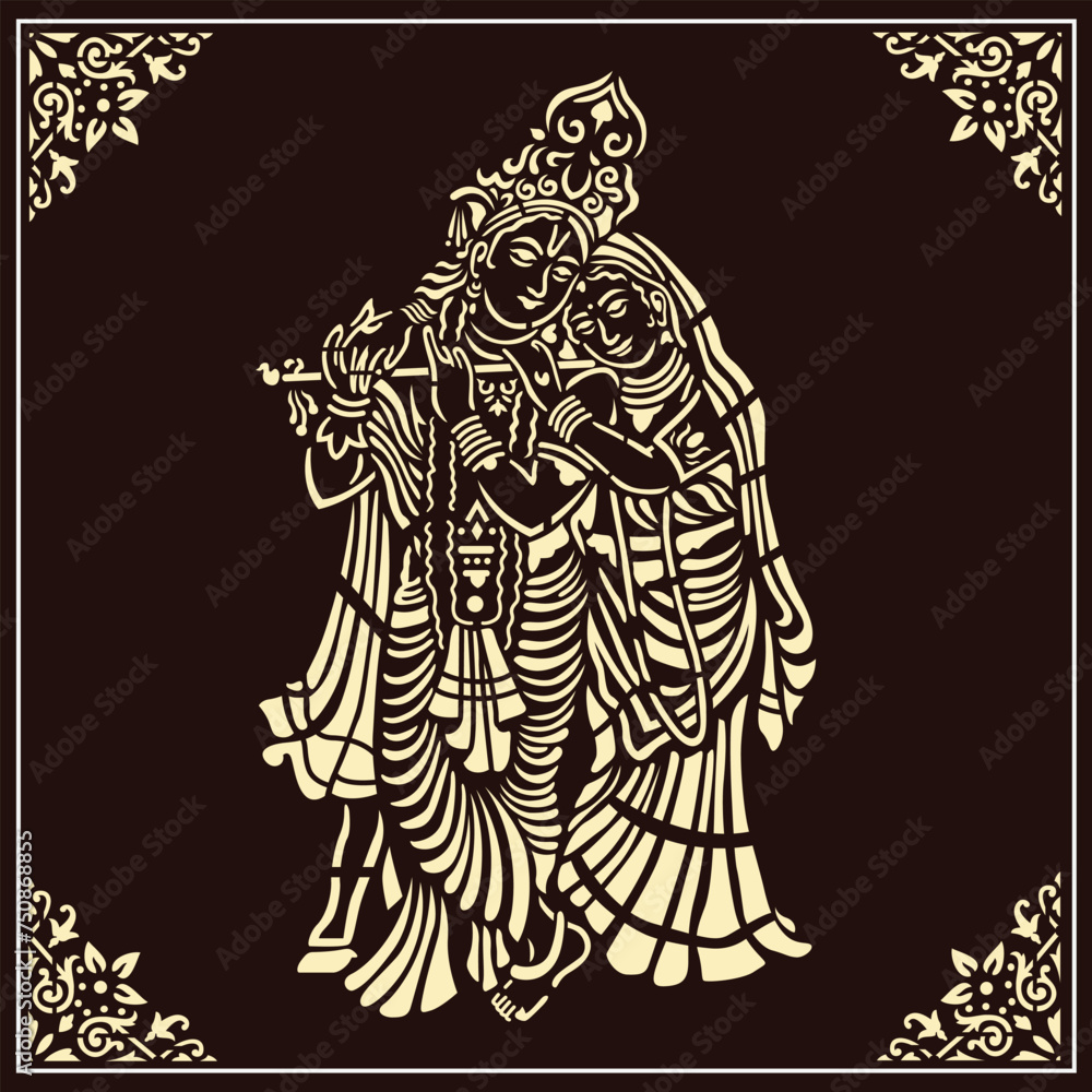 Radha krishna vector art. Stock Vector | Adobe Stock