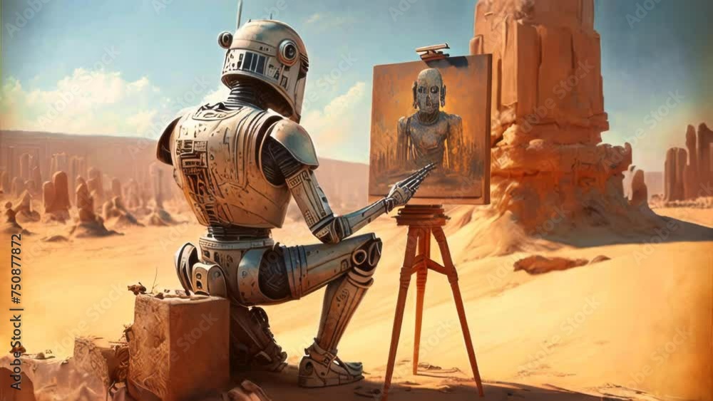 Robotic painter using Artificial Intelligence to produce a painting. AI ...