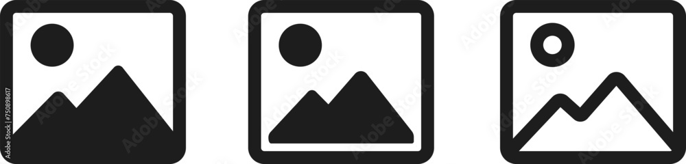 Panorama icon, Image, Gallery icon set Photography flat or outline ...
