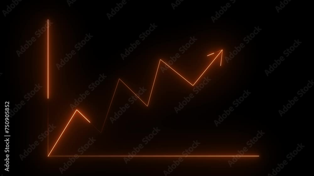 Market Recovery Concept. Successful growth trend Green line graph going ...
