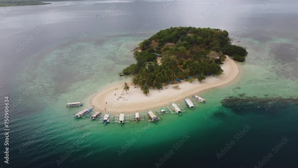 Aerial sky 4k view of Coron Island and Pass Island off the coast of ...