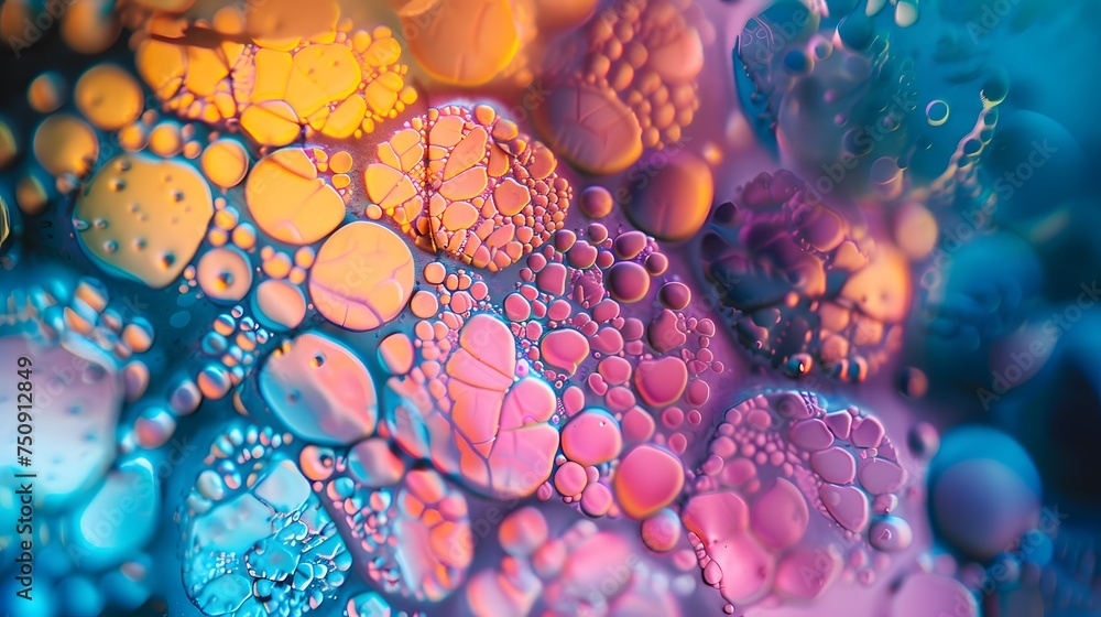 A macro photo of a microscope slide showing the intricate molecular ...