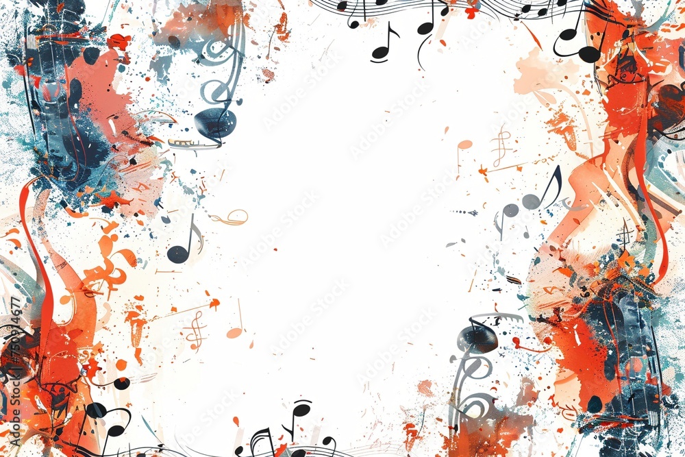Immerse yourself in the world of music with a white background accented ...