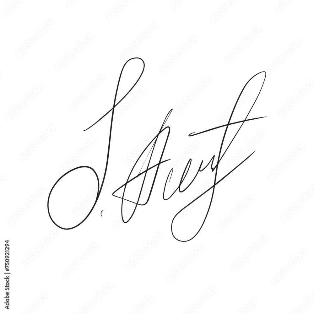 Fake autograph samples. Hand-drawn signatures, examples of documents ...