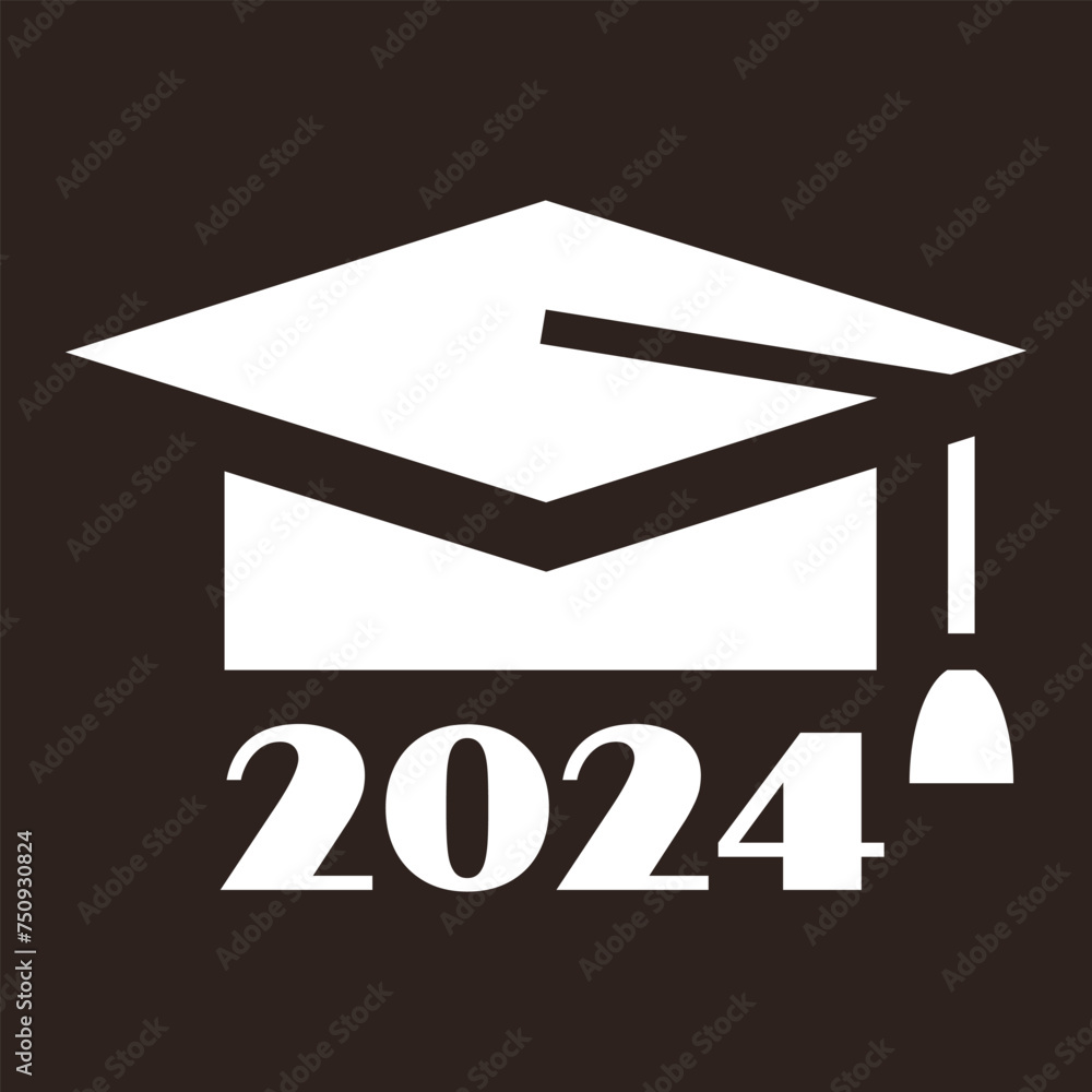 2024 - graduation class of 2024, graduation cap, mortarboard, college ...