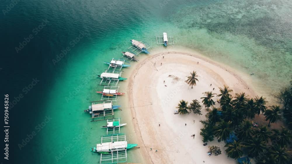 Aerial sky 4k view of Coron Island and Pass Island off the coast of ...