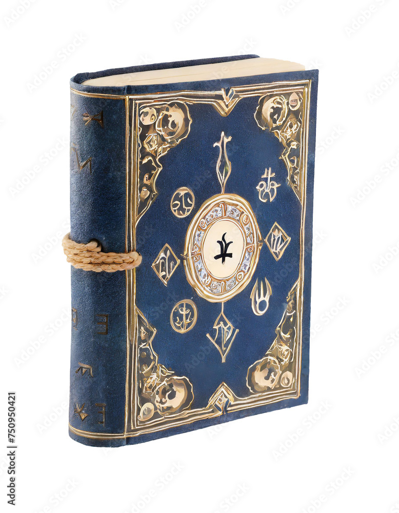 Magical book of spells spellbook with mystic runes and symbols Stock ...