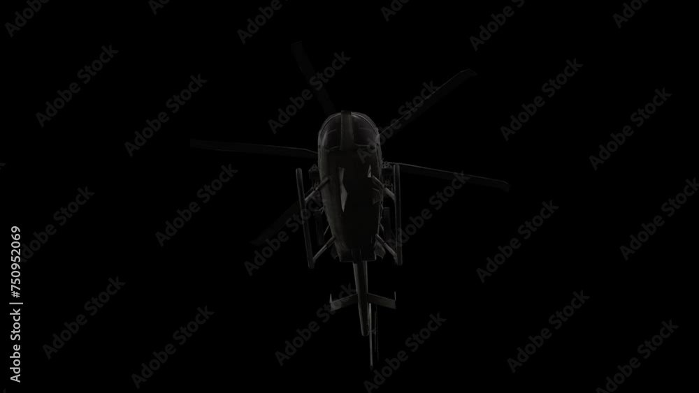 4k Light utility Helicopter Realistic 3D flying loop on the sky with ...