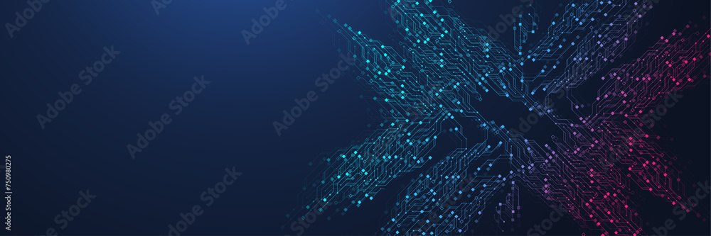 Quantum technologies concept. Deep learning artificial intelligence ...