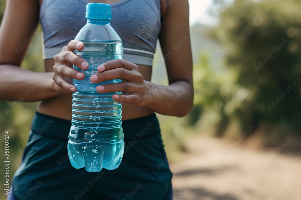 Person with Water Bottle in Fitness Setting, staying hydrated, healthy ...