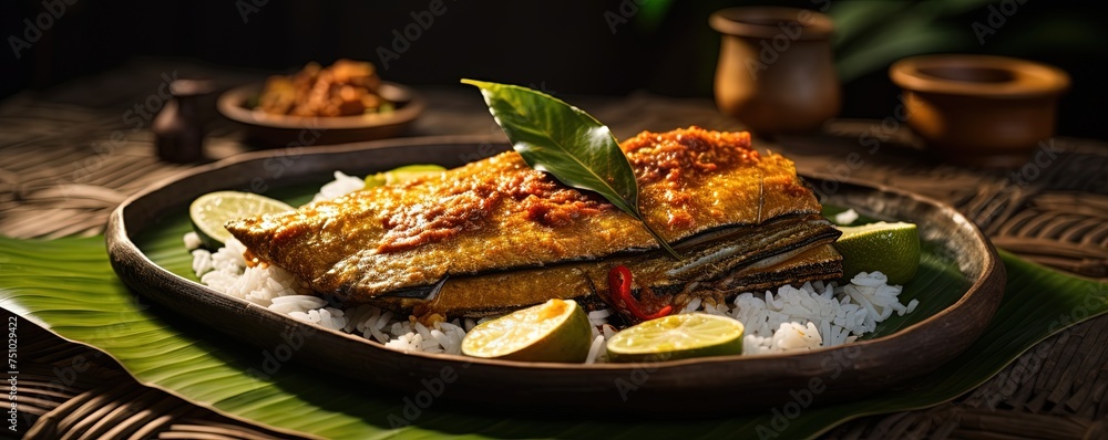 Traditional Indian fish curry made with tapioca and spicy Kerala-style ...