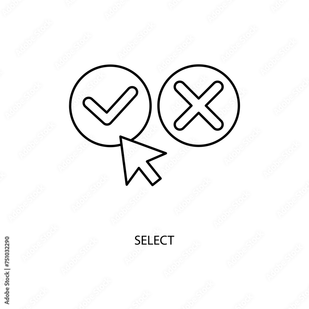 select concept line icon. Simple element illustration. select concept ...