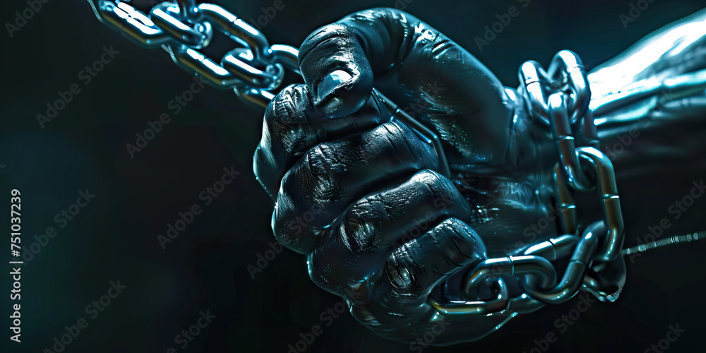 Silver Strength Macro Background. A powerful close-up of a clenched ...