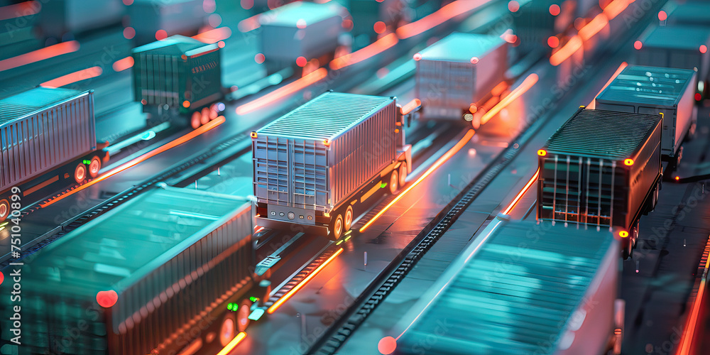 Supply chain logistics background. Diagram showing the flow of goods ...