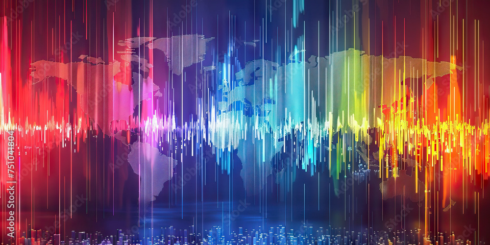 GDP growth rate chart background. Economic indicators showing the ...