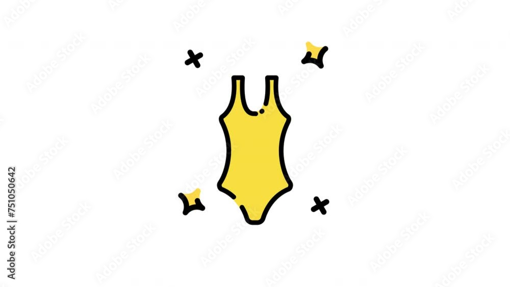Yellow swimsuit with a black outline, perfect for Animated summerthemed ...