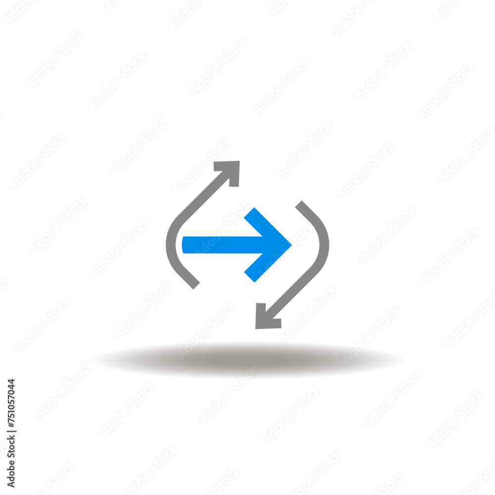 Vector illustration of arrow right or forward with round arrows process ...