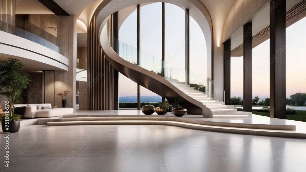 Describe the grand entrance of your modern villa, with sleek Italian ...