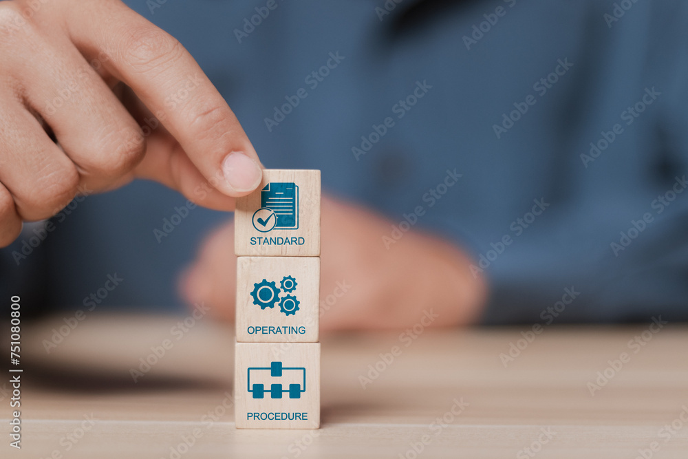 SOP concept, Standard operating procedure with instruction, quality ...