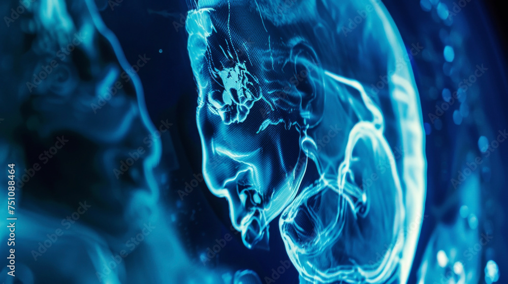 An enlarged image of an AIgenerated 3D ultrasound scan of a pregnant ...