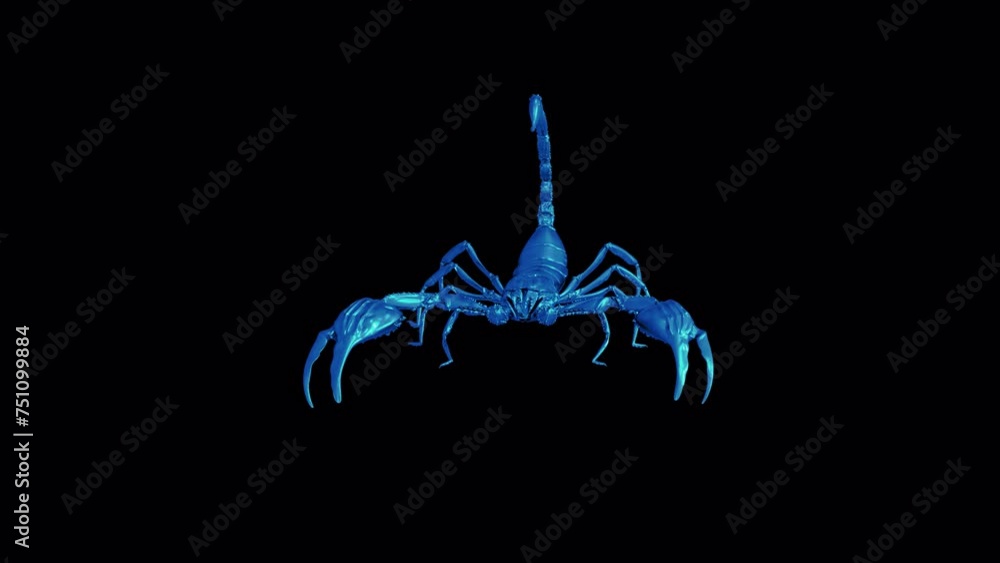 Caribbean Blue Scorpion - Aggressive Fight Loop - II - Front View CU ...