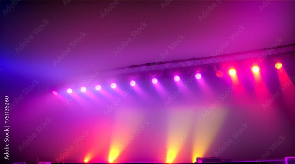 Nightclub Spotlight: Vibrant lights illuminate the stage, setting the ...