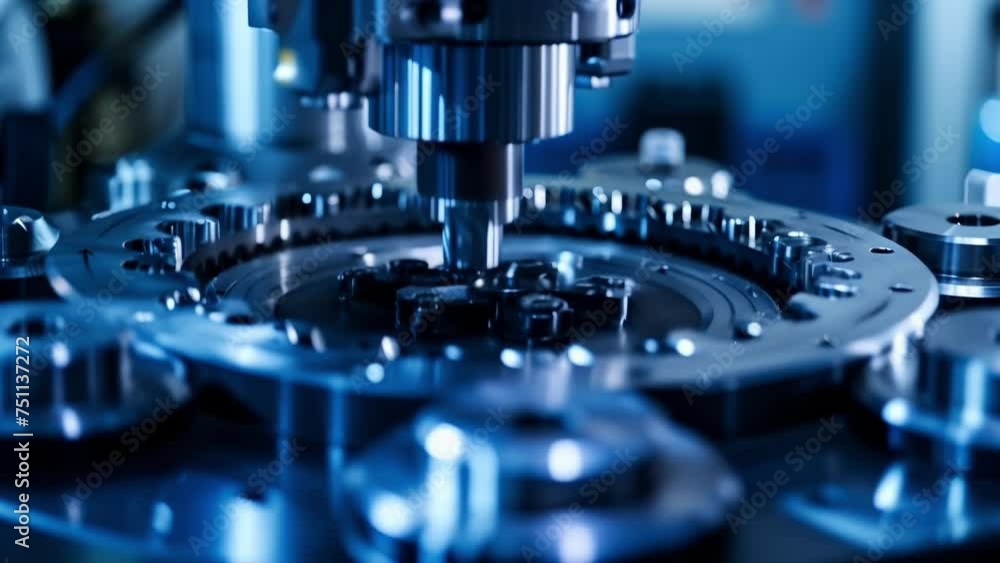 A closeup of a specialized machine shows it carefully weighing and ...