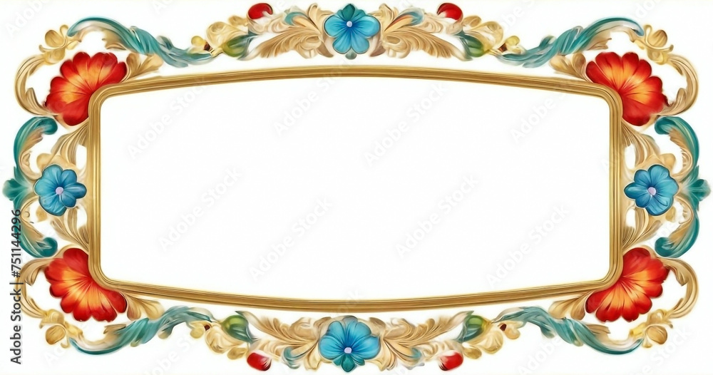 Colorful border frame isolated on white background Stock Illustration ...