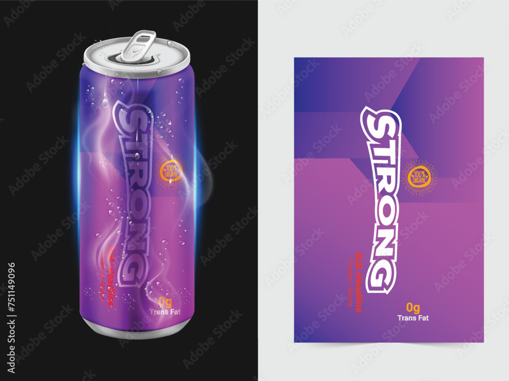 Soda in colored aluminum can icons isolated on white background. Soft ...