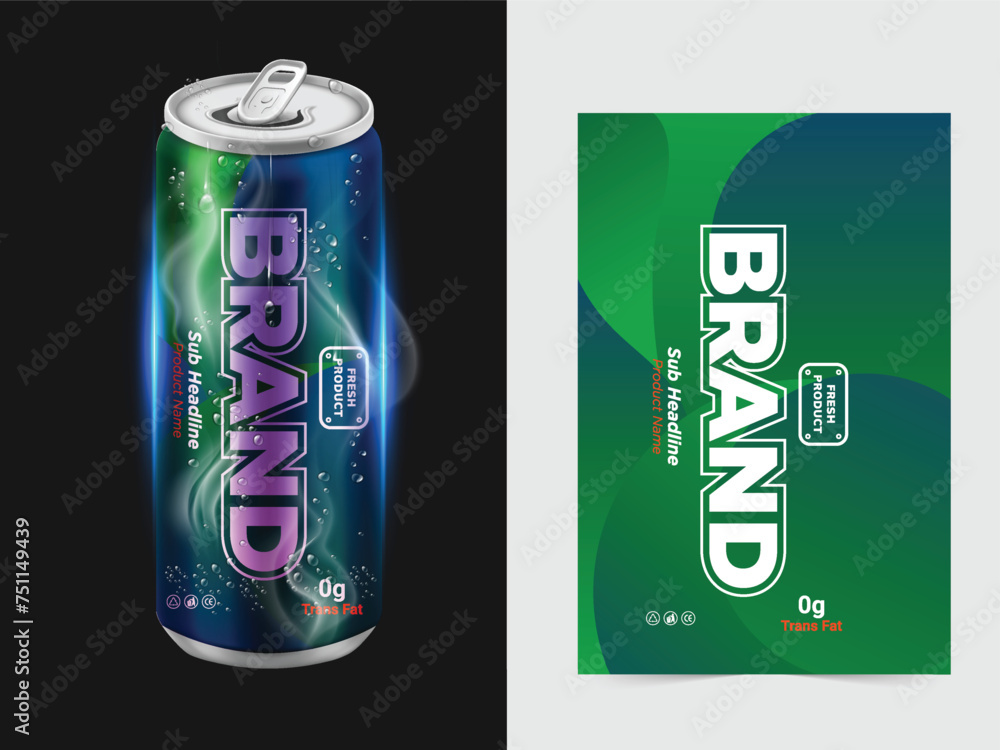 Vecteur Stock Soda in colored aluminum can icons isolated on white ...